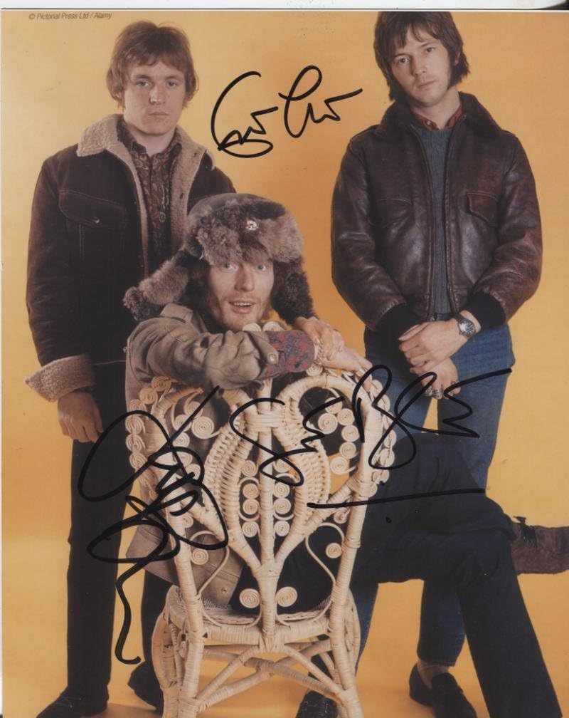 * CREAM * classic early years signed 8x10 photo / Eric Clapton, Ginger ...
