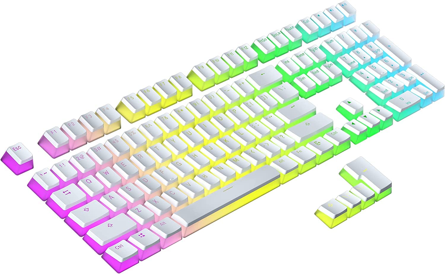Buy Tobo Pudding PBT Keycaps | 129 Double Translucent ANSI US & ISO ...