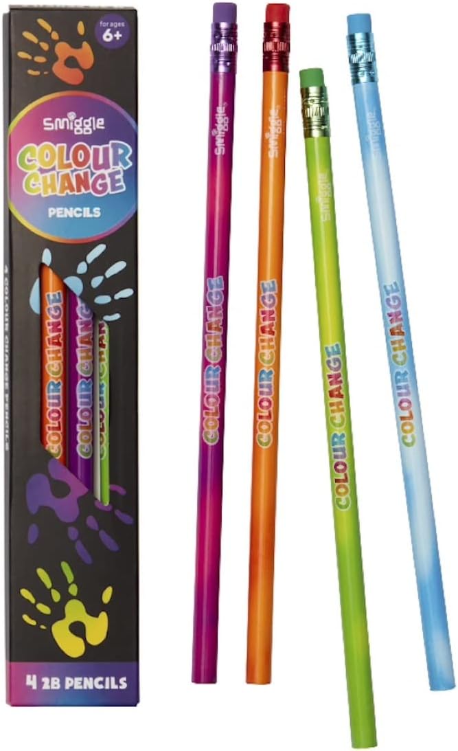 Smiggle Pencil x4 Pack Wooden Grey Lead Eraser Topped with Colour ...