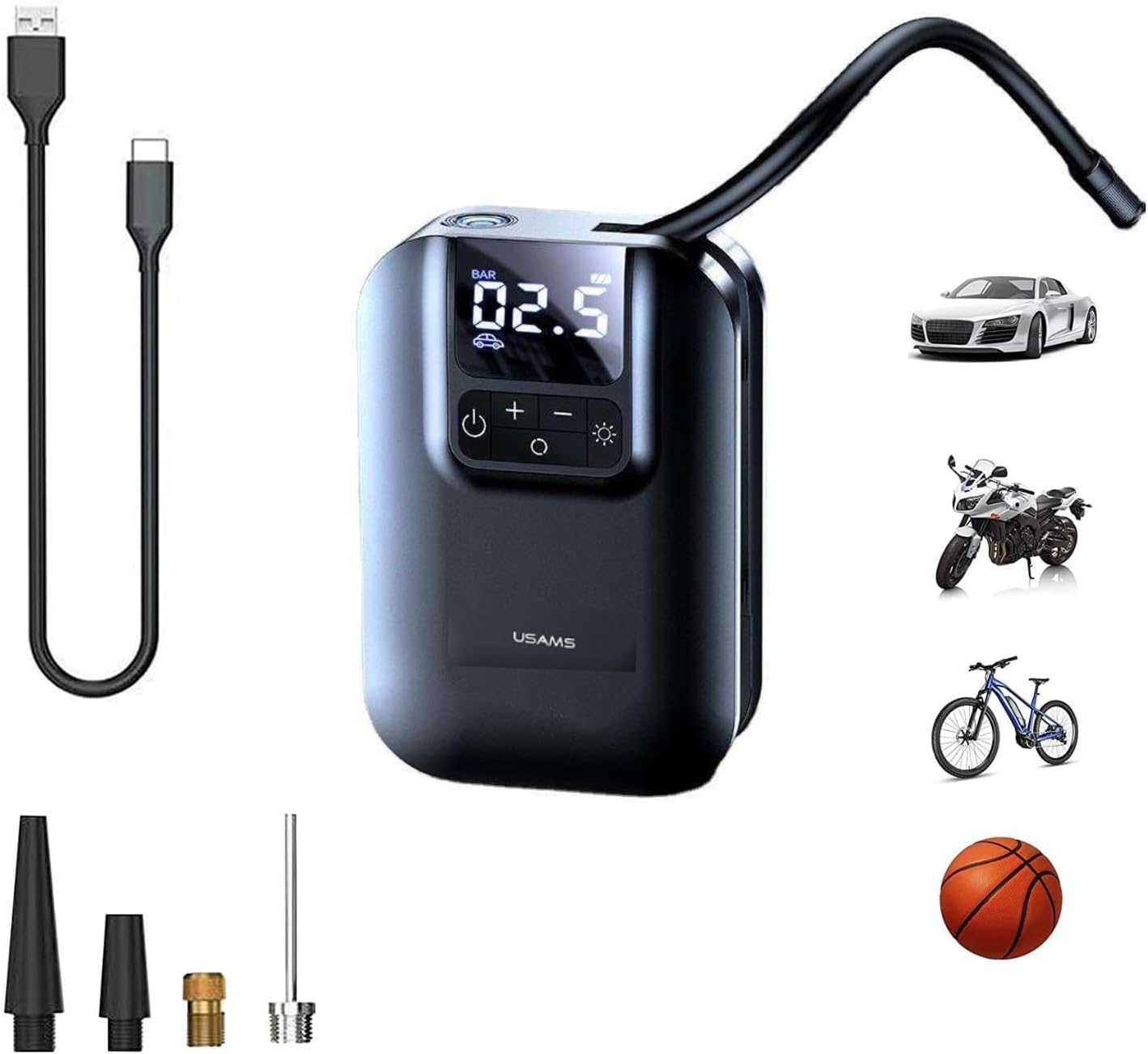 Electric Bike Pump, CYCLAMI Mini Bike Pump 150 PSI Electric Bicycle Air ...