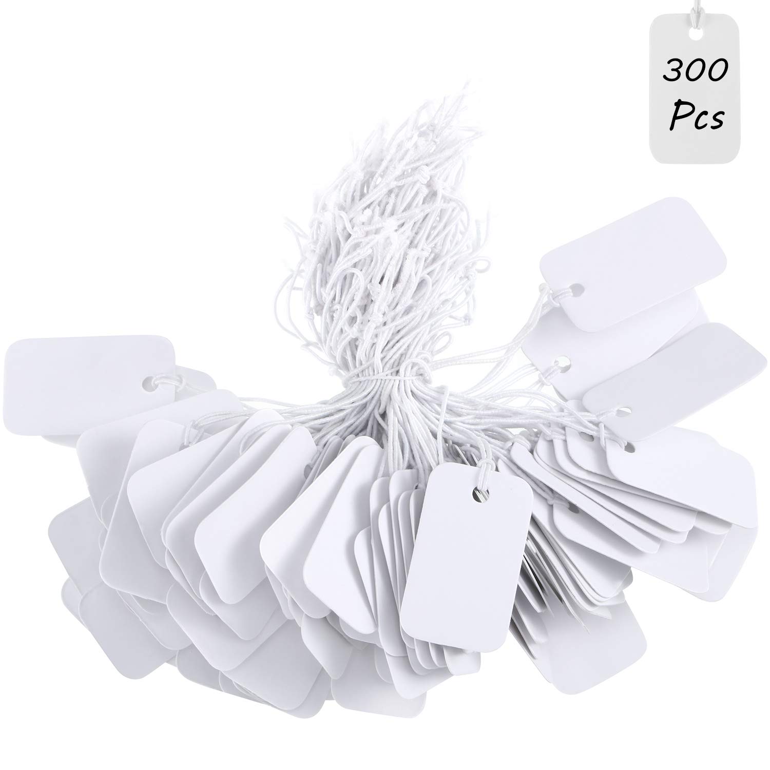 Amazon.com : 300 Pieces White Price Tags Marking Tags Rectangle Blank ...