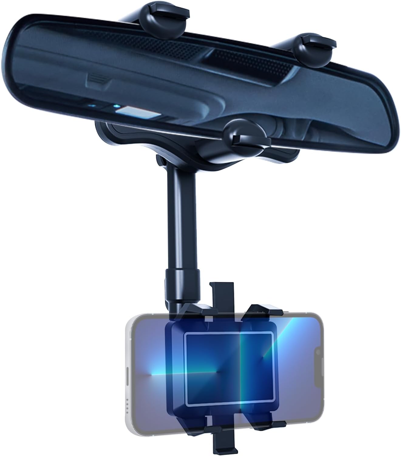 Amazon.com: Amomb Rear View Mirror Phone Holder for Car - Rotatable ...