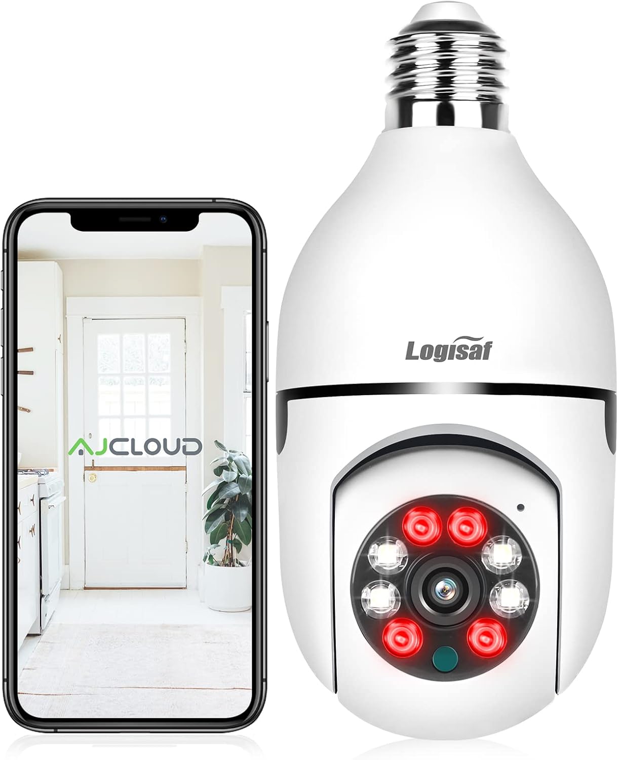 Amazon.co.jp: 防犯カメラ ワイヤレス 室内 電球型防犯カメラ 24時間録画機能 300万画素 WiFi 監視カメラ 360°広角 ...