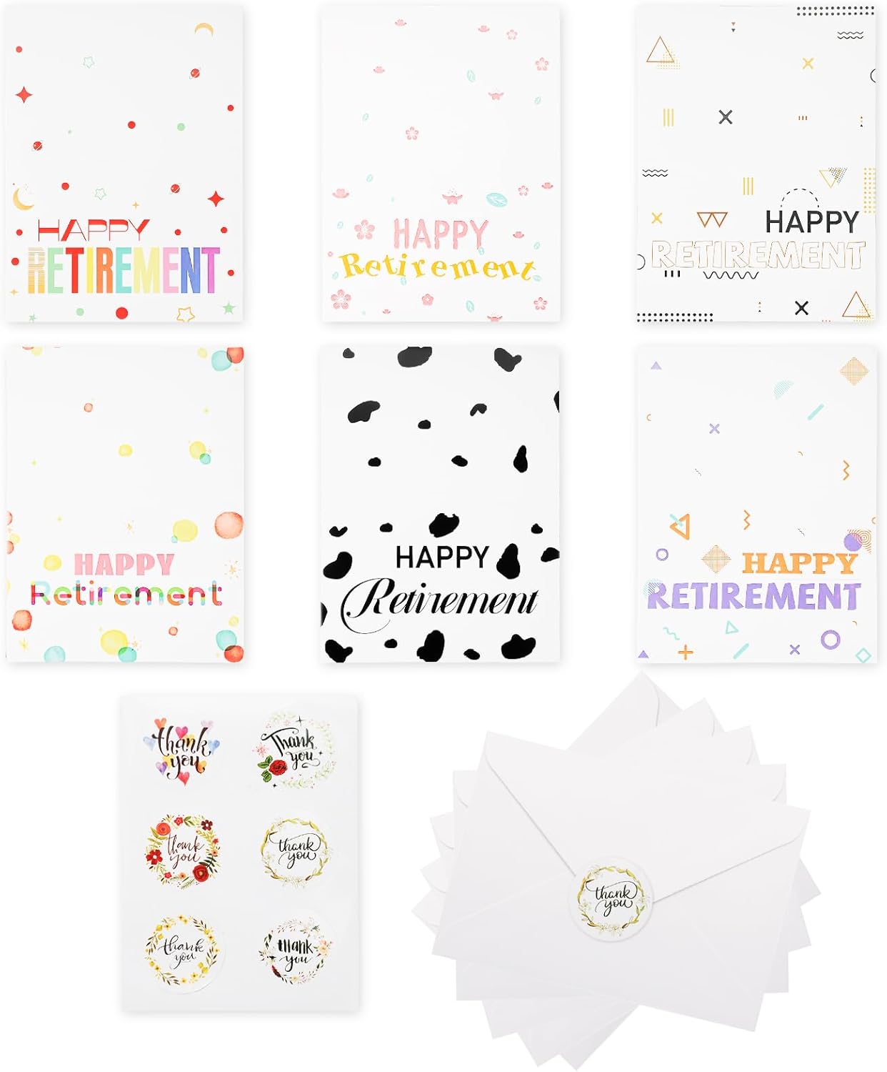 6pcs Happy Retirement Cards, Retirement Card for Women and Men with ...