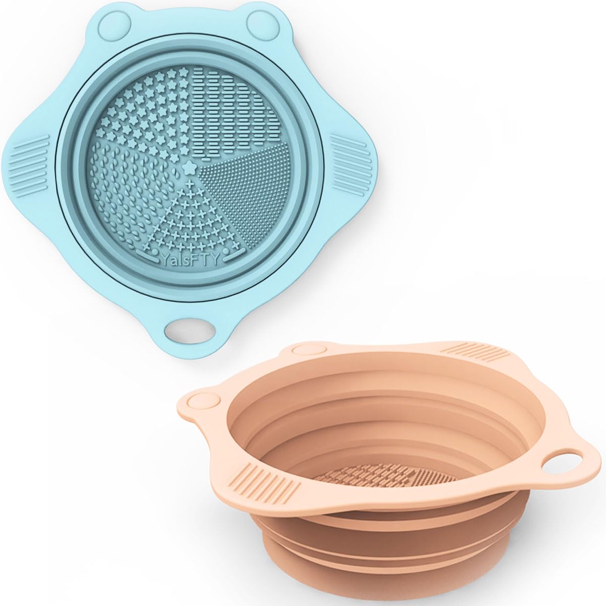 Amazon.com: 2PC Foldable Silicone Makeup Brush Cleaner Pad Bowls ...