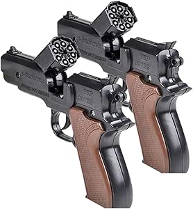 Amazon.com: Dual Set Cap Gun Toy Handgun Set, 8 Shooter Plastic Pistol ...