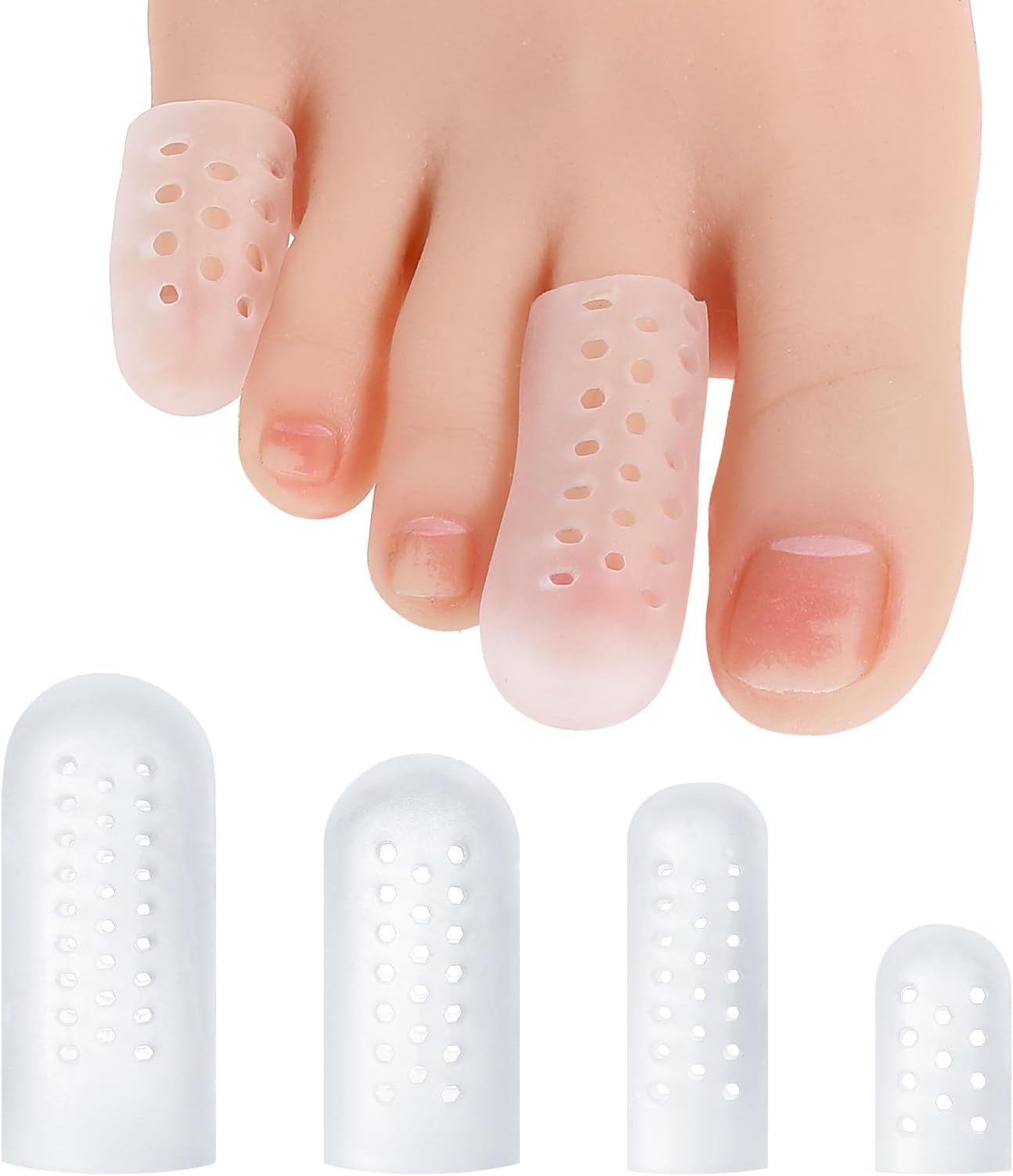 Amazon.com: DYKOOK Silicone Thread Toe Caps 10 Pack - Gel Toe Cover ...