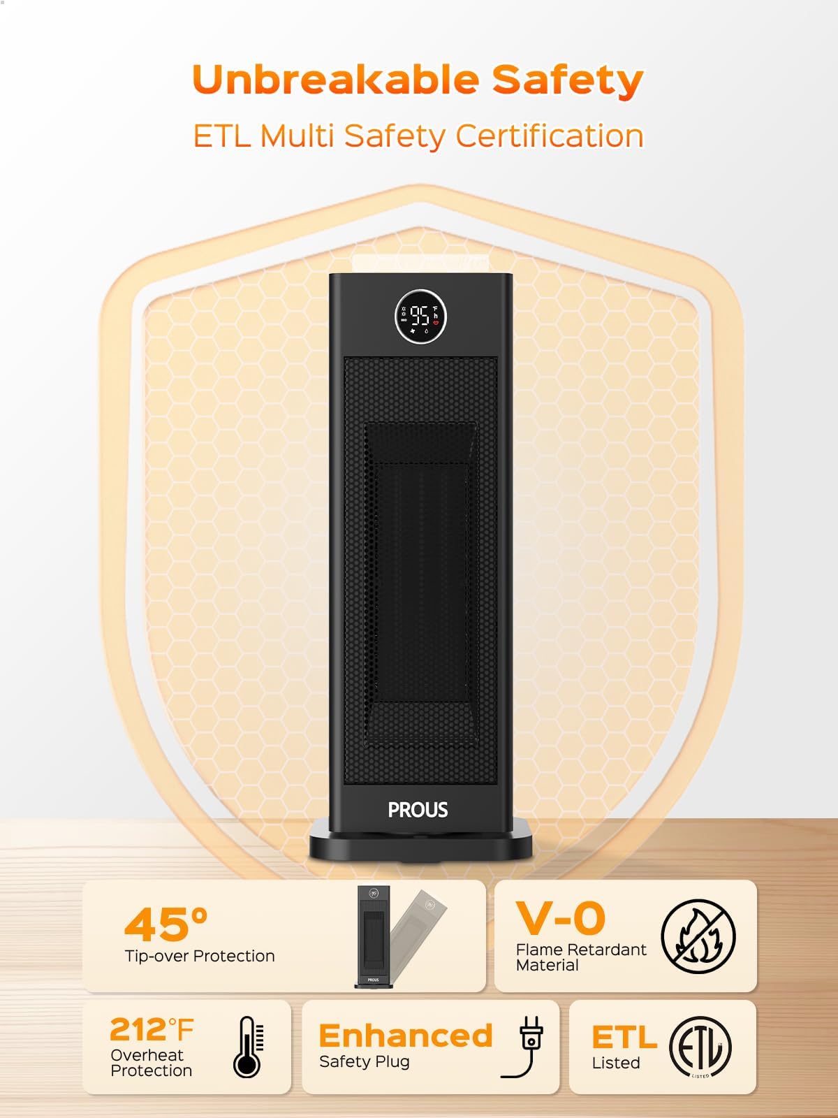 PROUS Space Heaters for Indoor Use, 2023 Upgraded PTC Space Heater ...