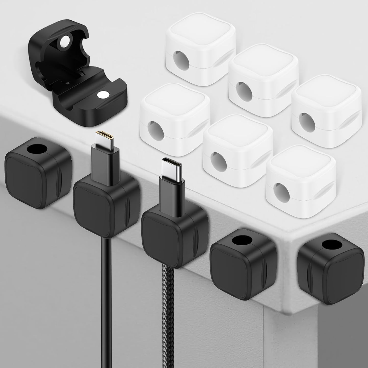 Amazon | Shuiling ケーブルホルダー マグネット ケーブルクリップ 12個入り コードクリップ コードホルダー ケーブルキーパー 磁石 壁 粘着 コード固定 ケーブル固定 卓上 ...