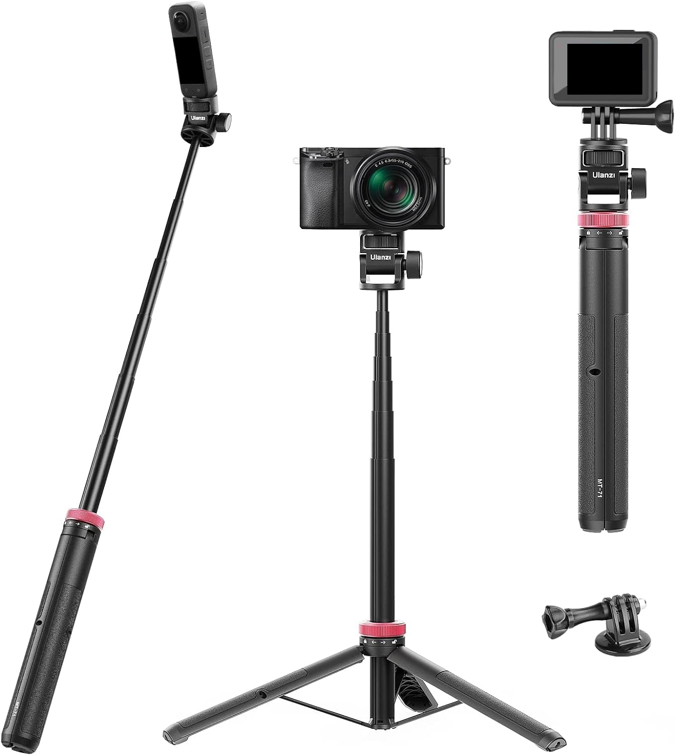 ULANZI Select 59in Selfie Tripod for Camera Gopro - MT-71 Invisible ...