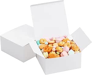 Amazon.com: JOYIN 12 Pcs Christmas White Square Cookie Boxes, Plain ...