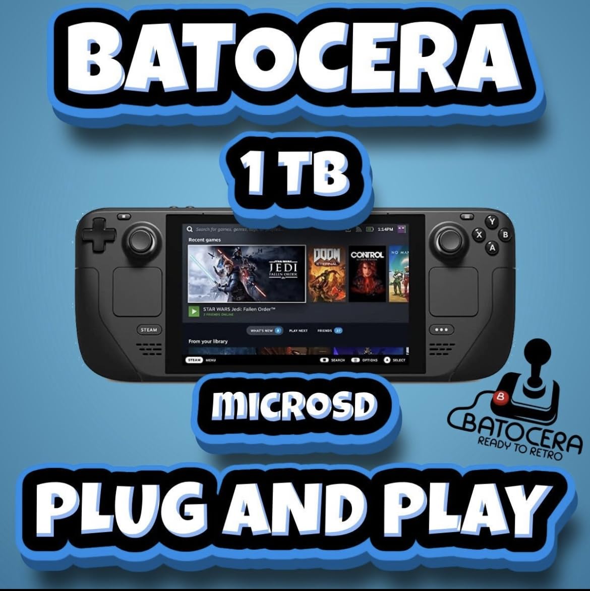 Amazon.com: Ultimate Steam Deck Batocera 1TB Retro Gaming SD Card [OLED Compatible] : Video Games