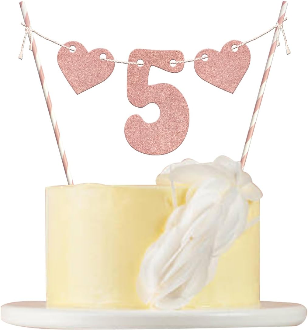 Amazon.com: 5th Birthday Cake Topper, 5 cake topper, Sweet Baby 5th ...
