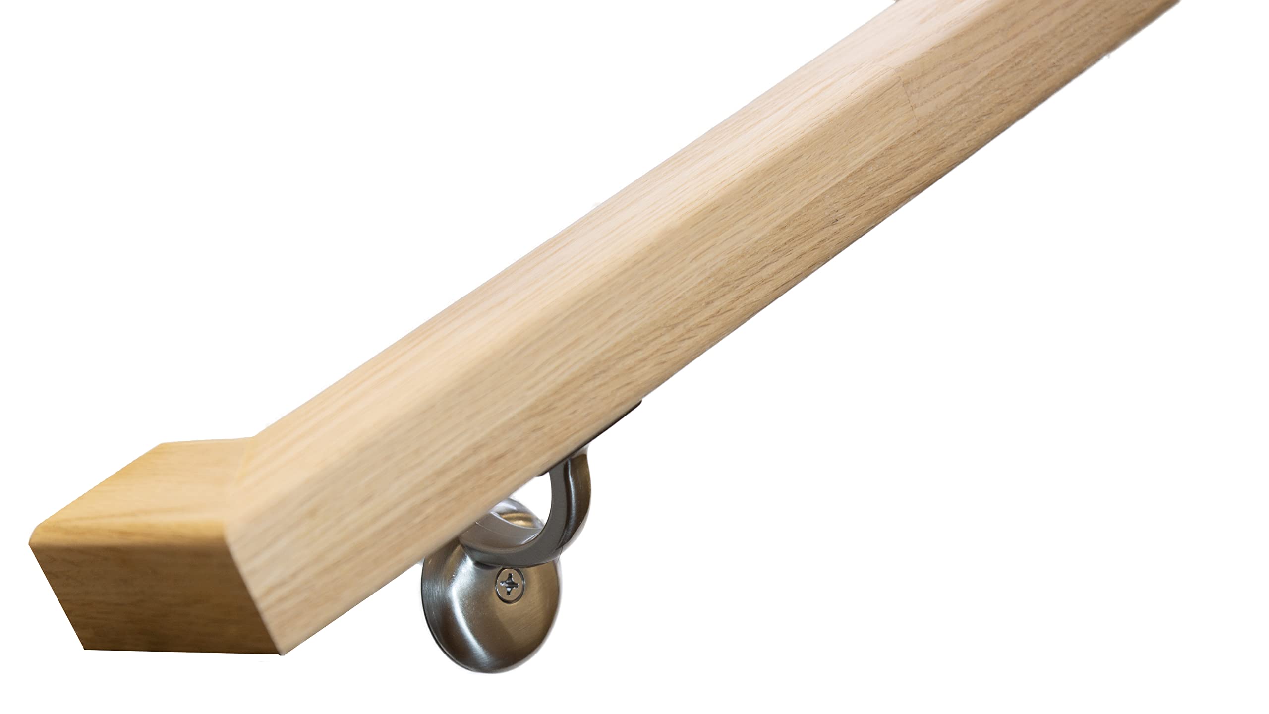 Buy Modern Red Oak Handrail Kit with Wall Returns and Wall Brackets ...