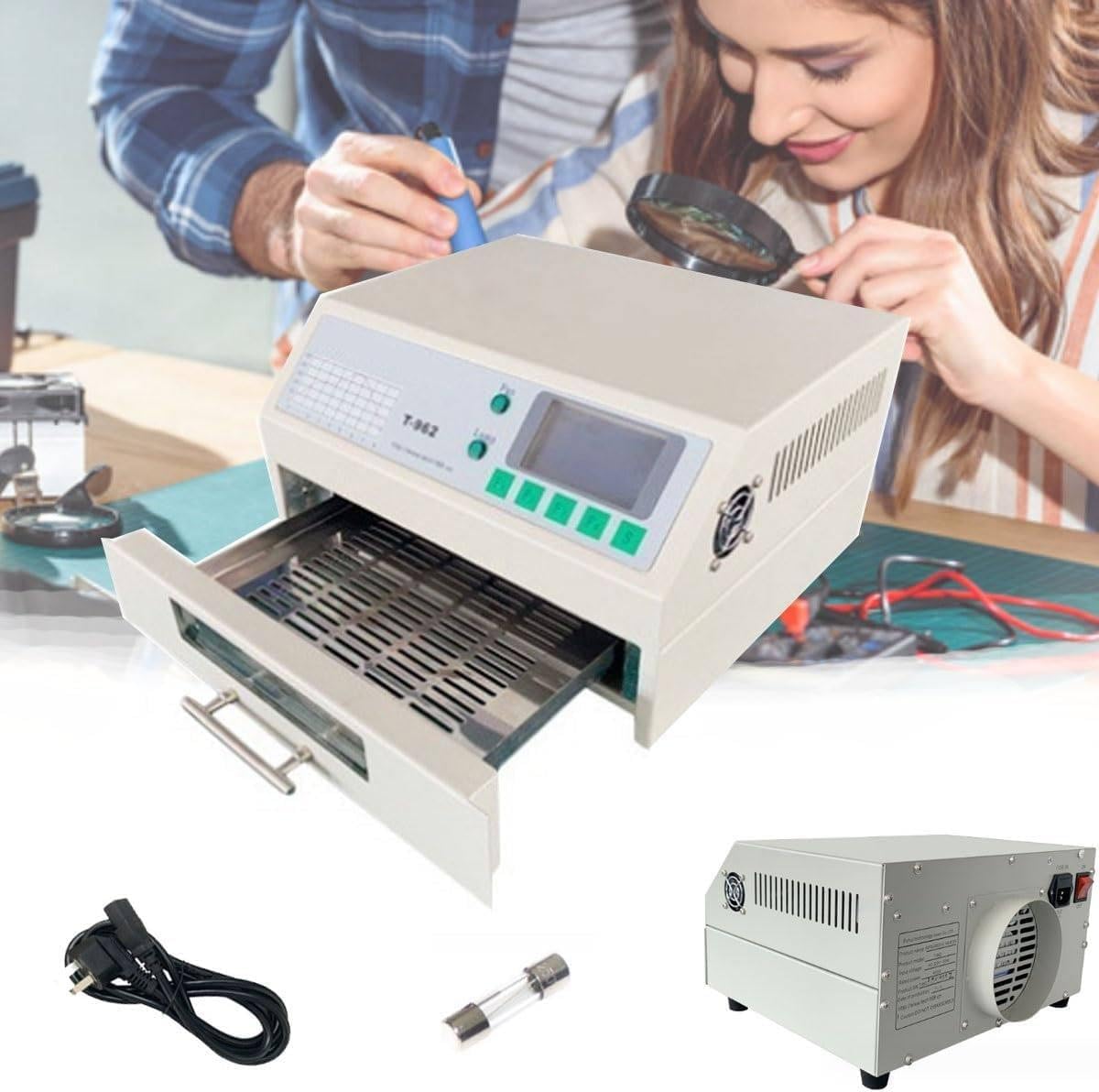 Amazon.com : JINGEDD Professional Reflow Oven 800W T962 Automatic ...