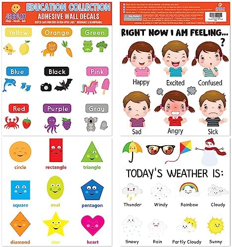 Amazon.com: Classroom Wall Decals | Weather, Moods, Shapes, Colors ...