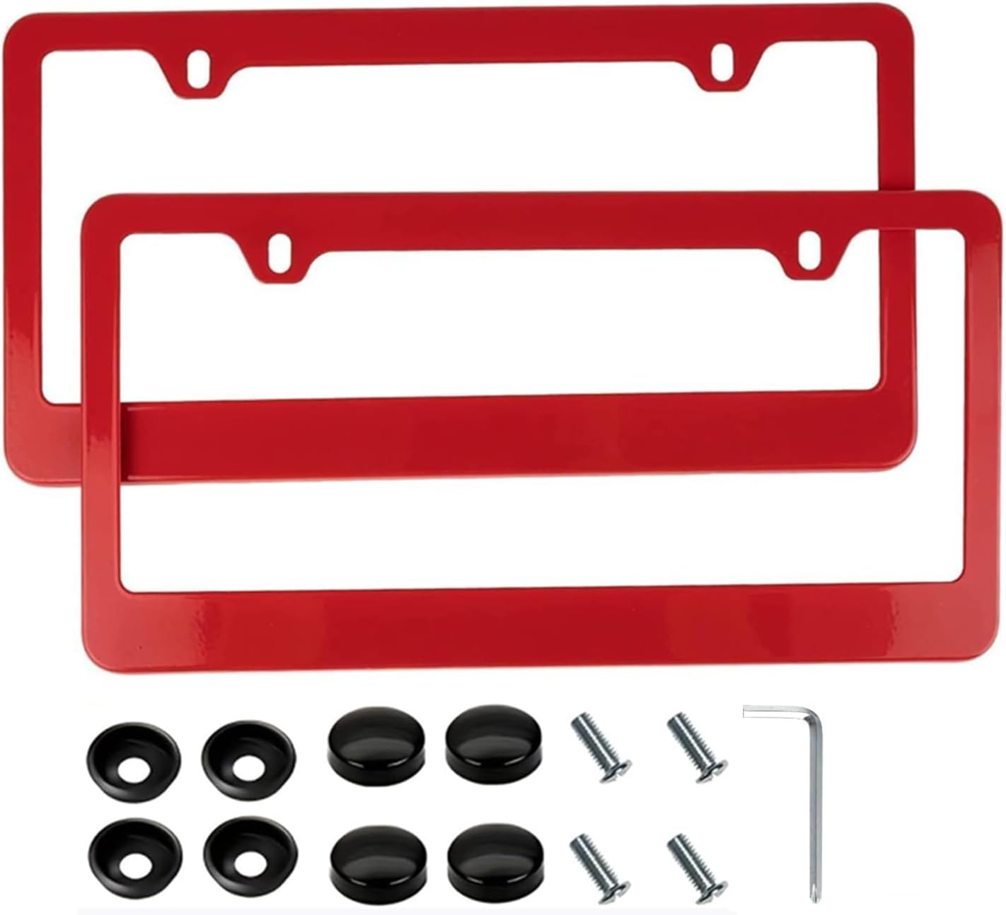 Amazon.com: Fashion 4 Holes Matte Pink License Plate Frames,Stainless ...