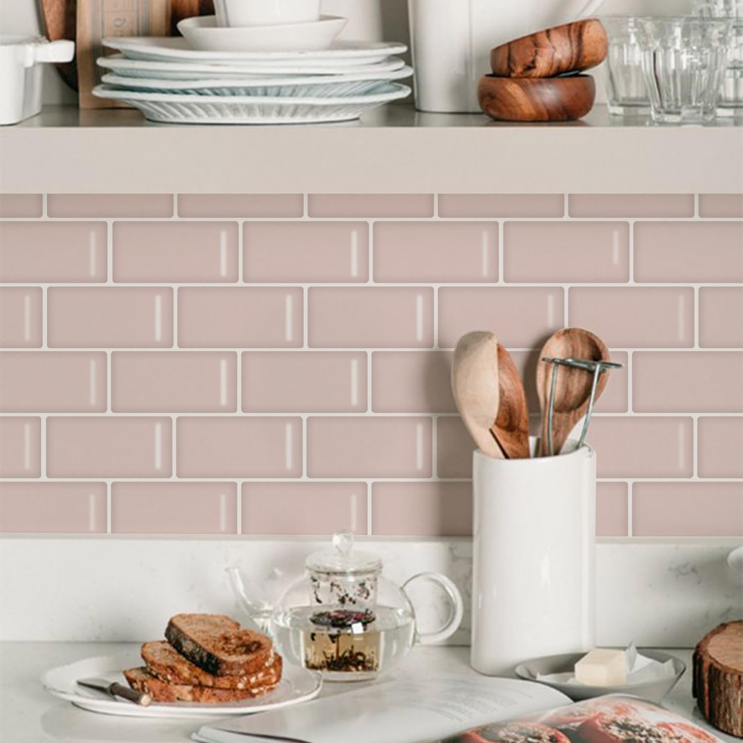 Amazon.com: funlife 10 Sheets 3D Morganite Pink Peel and Stick ...