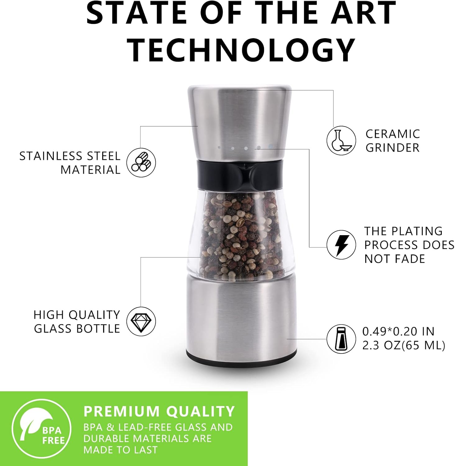 Molinillo de pimienta molinillo de pimienta profesional recargable con ...