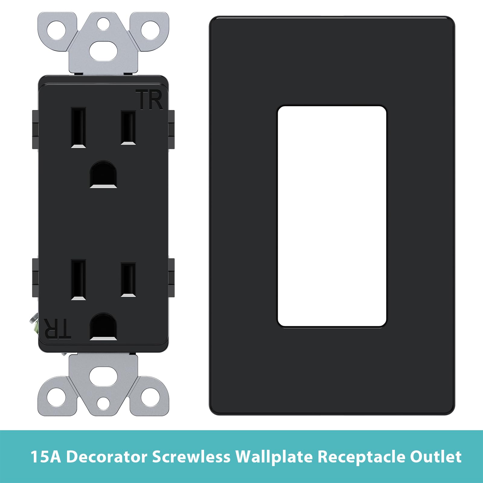 Snapklik.com : Decorator Receptacle Outlet, Screwless Wall Plate ...