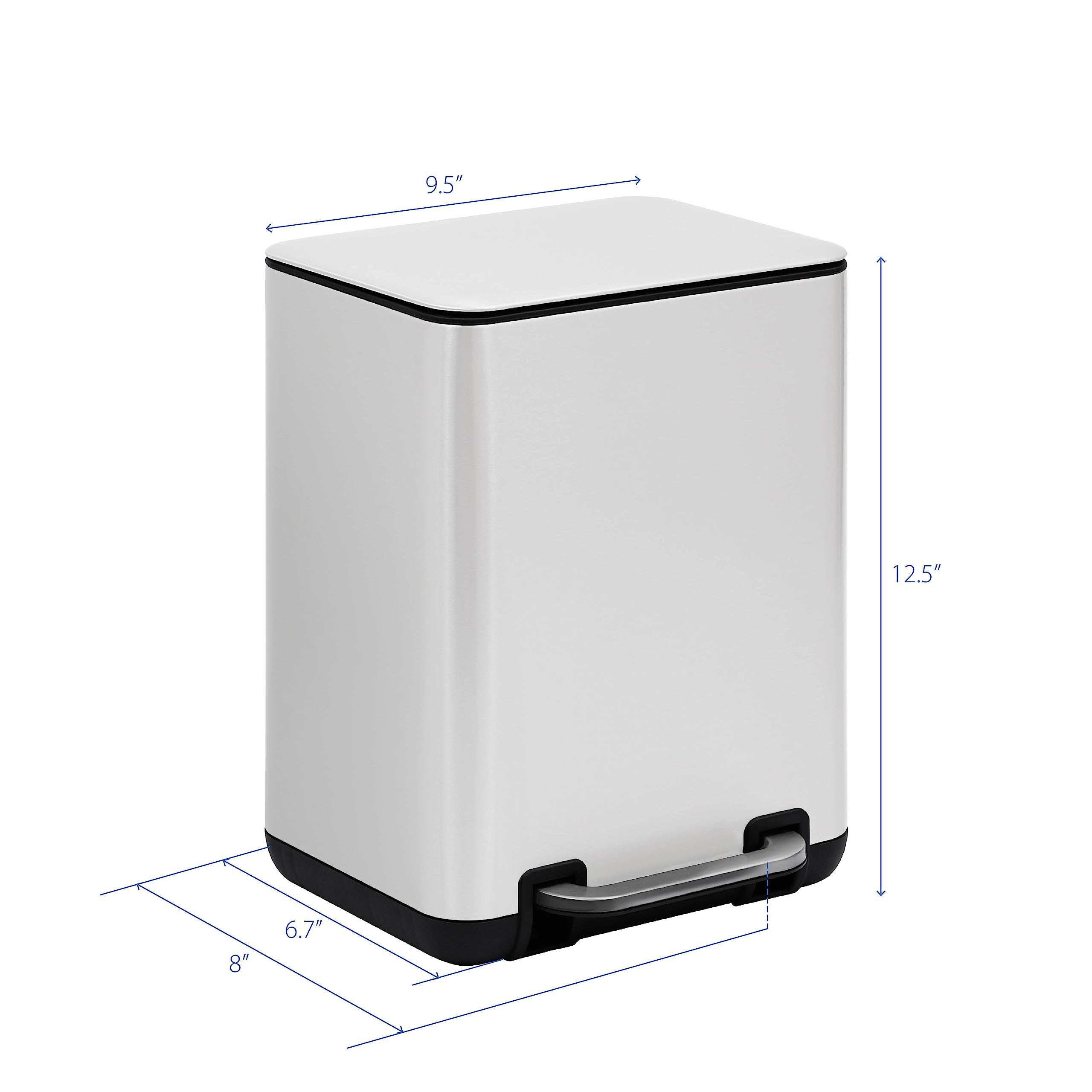 SunnyPoint 6 Liter / 1.58 Gallon Trash Can with Plastic Inner Buckets ...