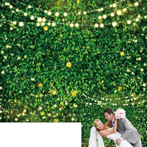 Amazon.com : Greenery Leaves Backdrop Green Grass Wall Glitter Spring ...