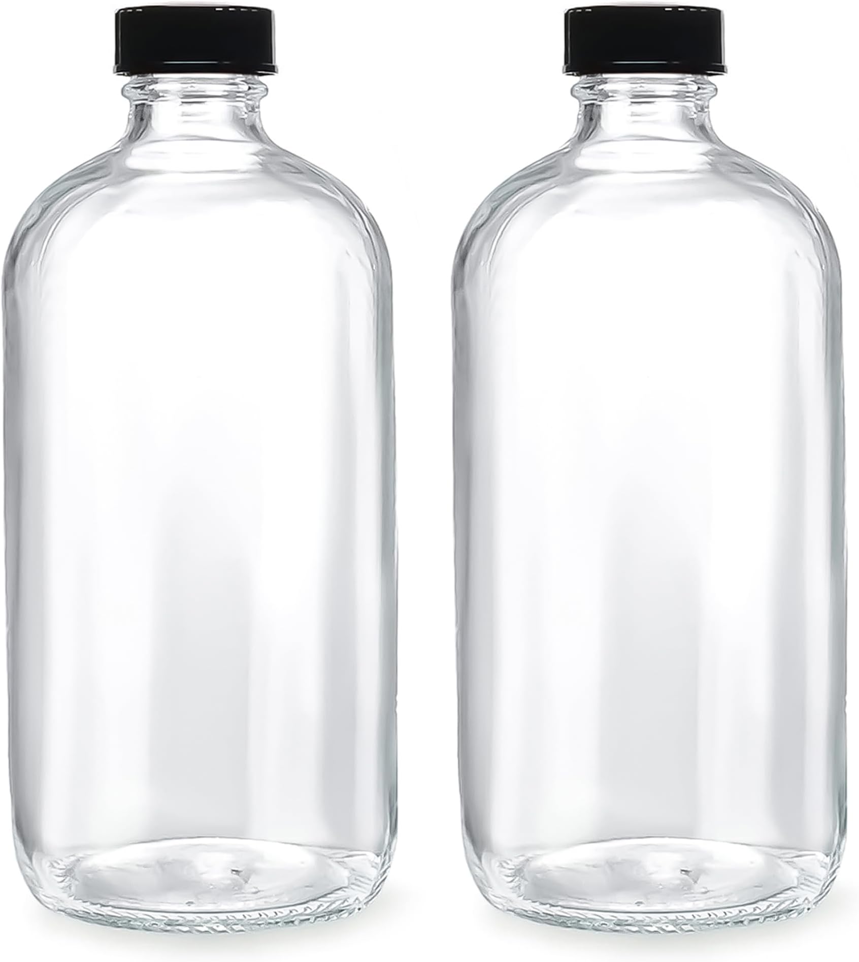 Amazon.com: (2 Pack) - 32 oz Clear Glass Boston Round Bottles with ...