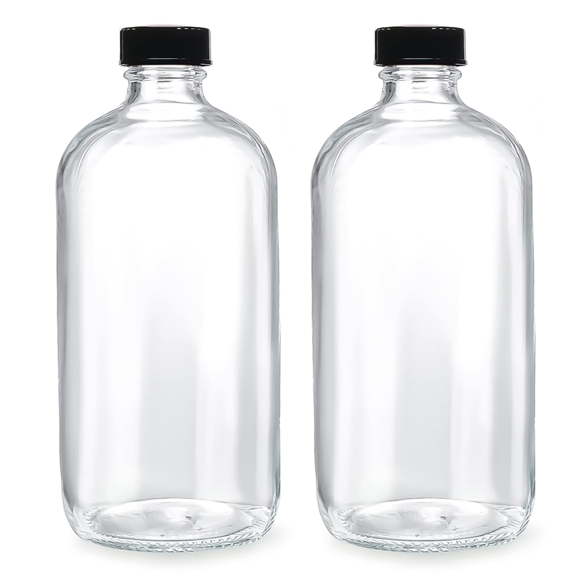 Amazon.com: (2 Pack) - 32 oz Clear Glass Boston Round Bottles with ...
