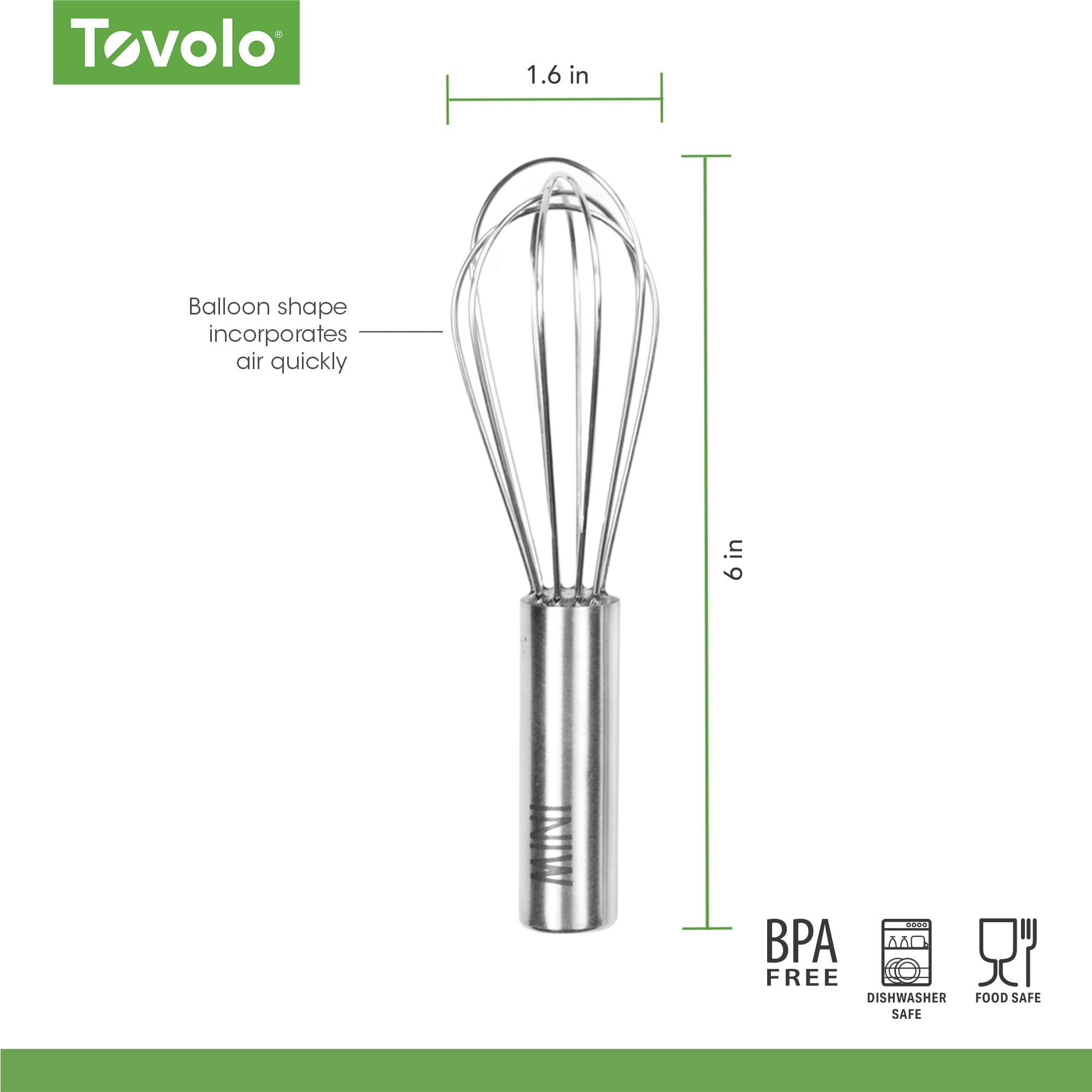 Snapklik.com : Tovolo Mini Whisk Stainless Steel 6 Inch Tiny Whipper ...