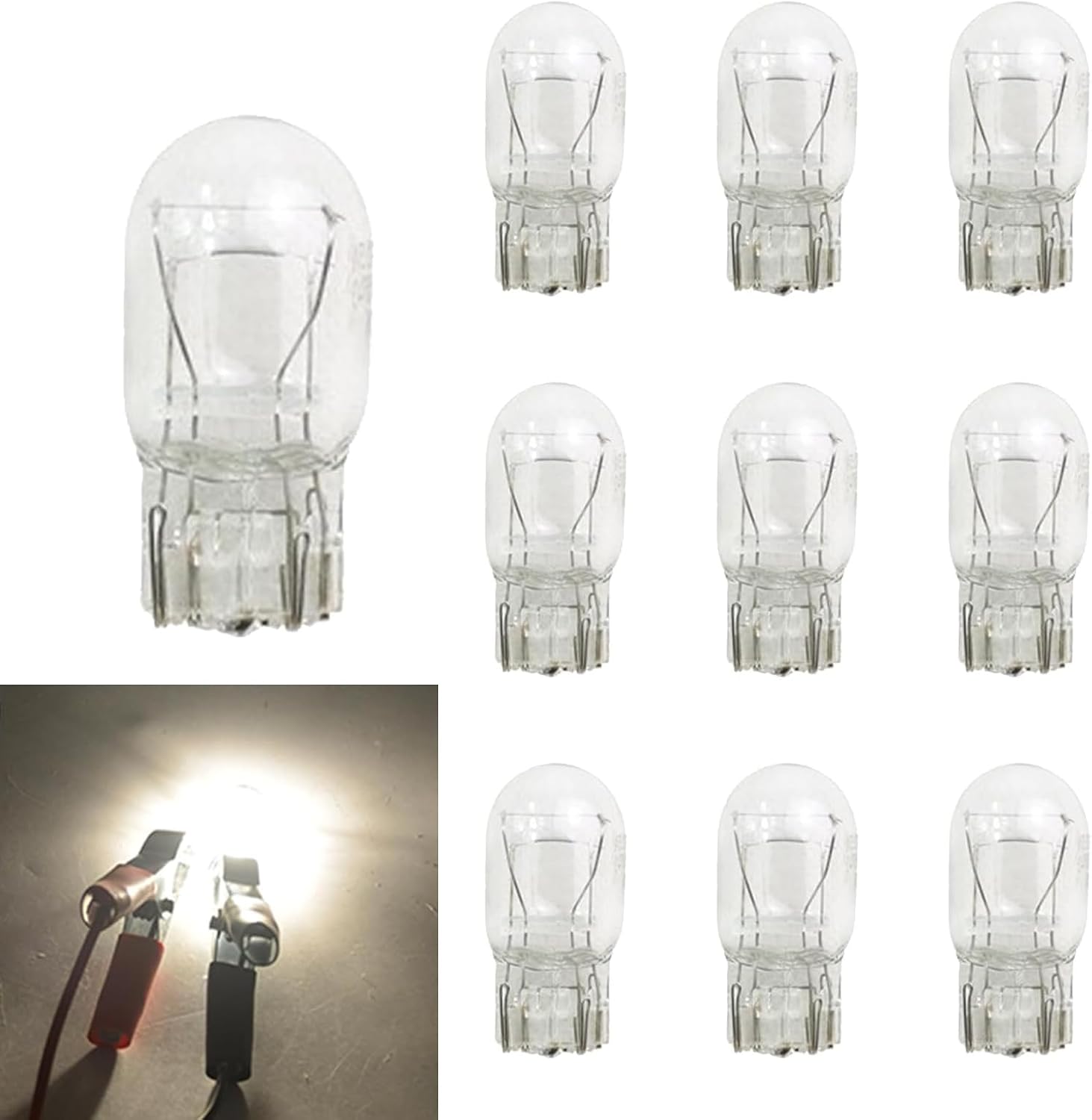 Amazon.com: fasebeek 10 PCS Car Double-wire Brake Bulbs, T20 Bulbs ...