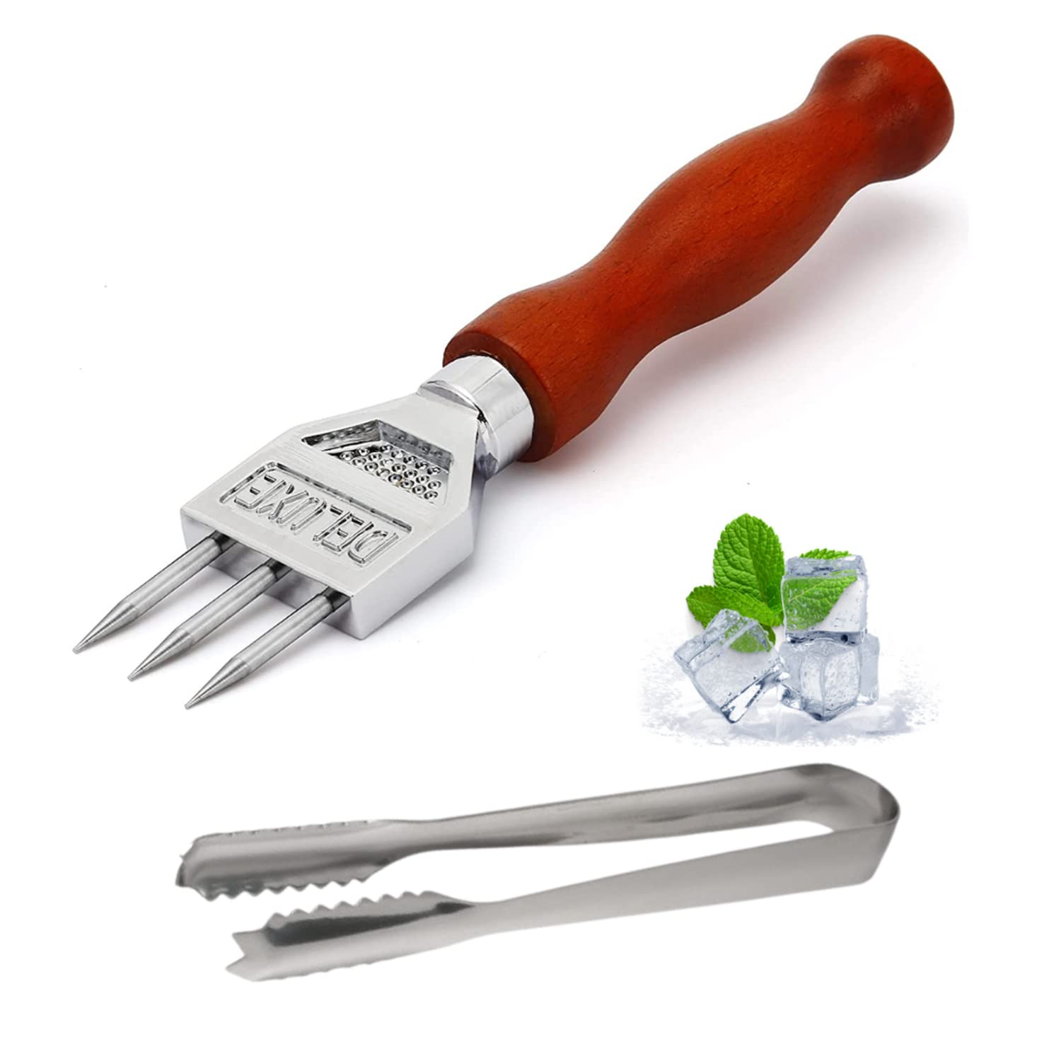 Buy Ice Pick - 304 Stainless Steel Safety Wooden Handle Ice Picks for ...