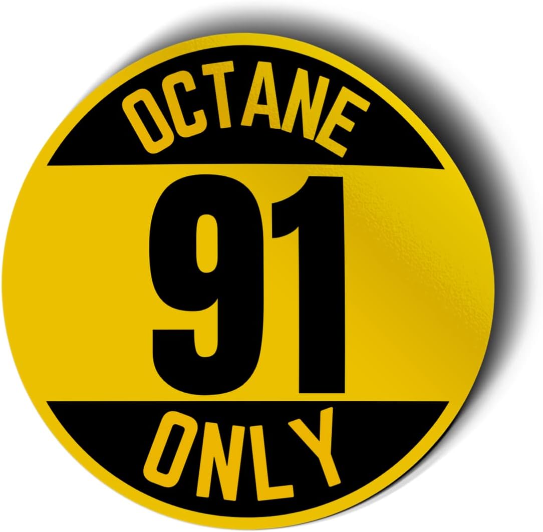 Amazon.com: Premium Gas Only Sticker - 93, 91 Octane Sticker for Fuel ...