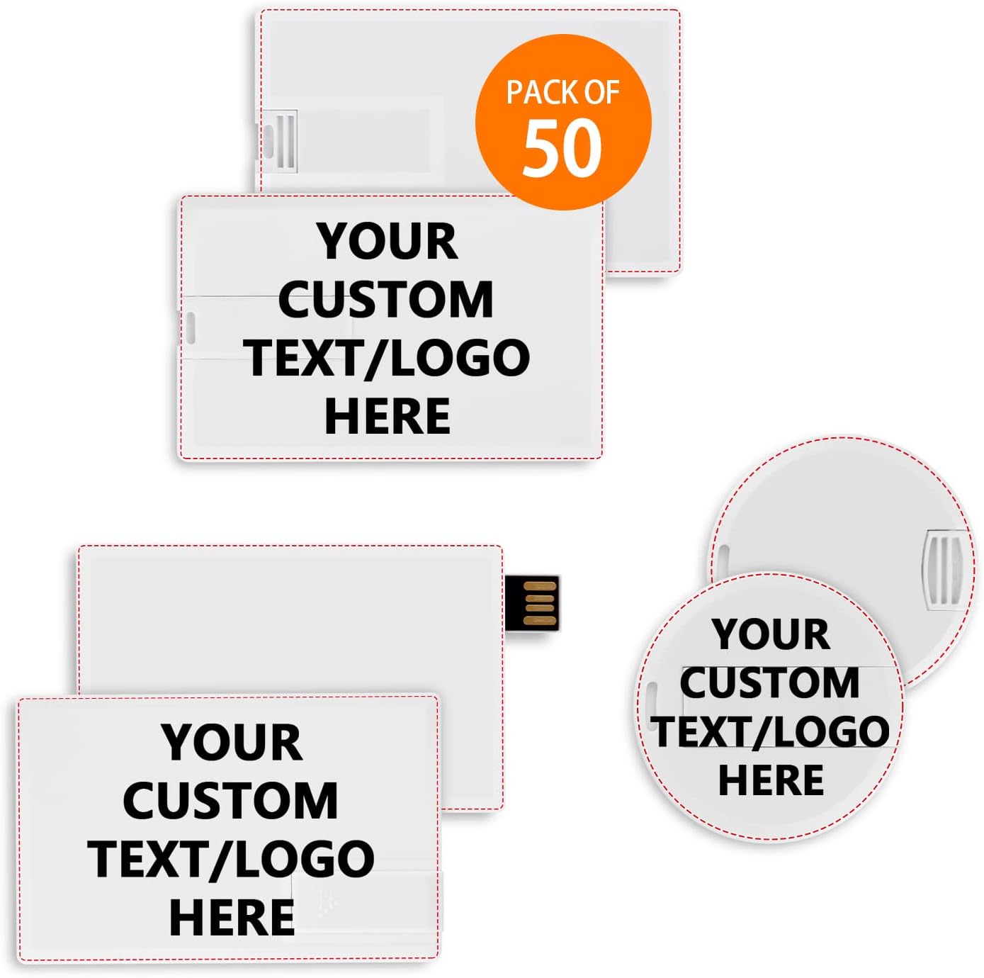 Amazon.com: Paintechz Custom Credit Card USB Flash Drives 50 Pack ...