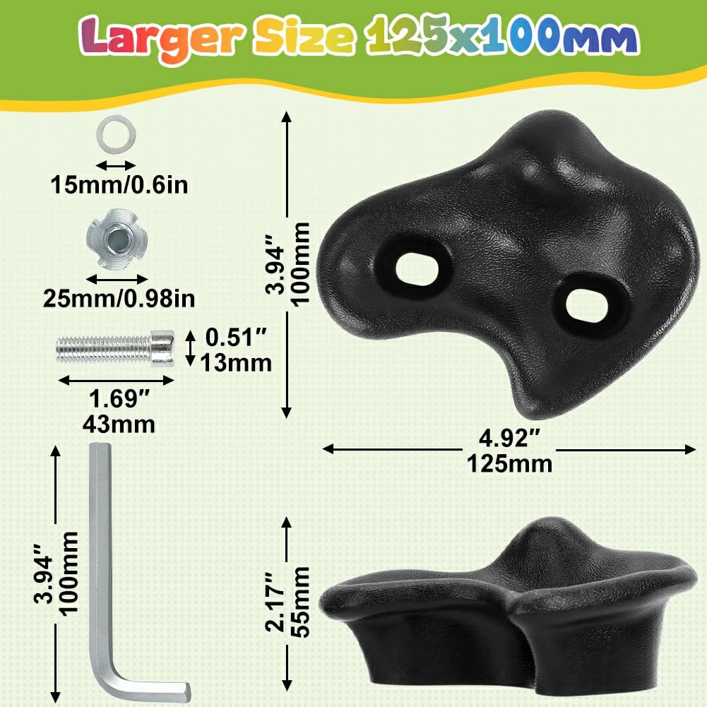 Mlijzard Rock Climbing Holds, Climbing Wall Grips for Kids, Climbing ...