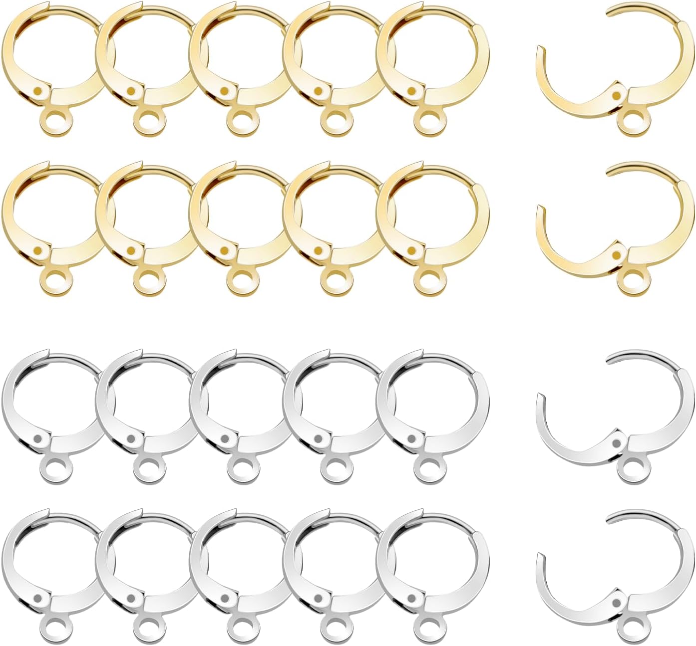 Amazon.com: Hariendny 80 PCS Leverback Earring Hooks Hypoallergenic ...
