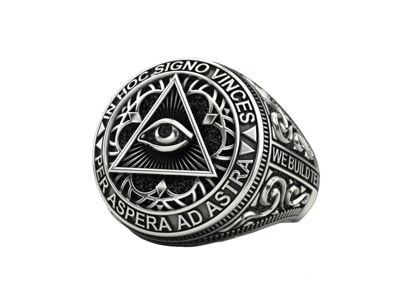 Amazon.com: Ssjewel Masonic Illuminati Ring Men's Biker Evil Eye Signet ...
