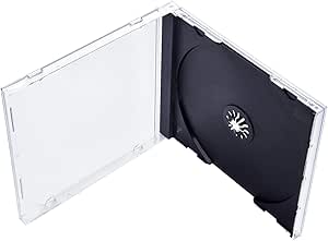 Amazon.com: PVPKG 10.4mm Standard Clear CD Jewel Case with Black ...