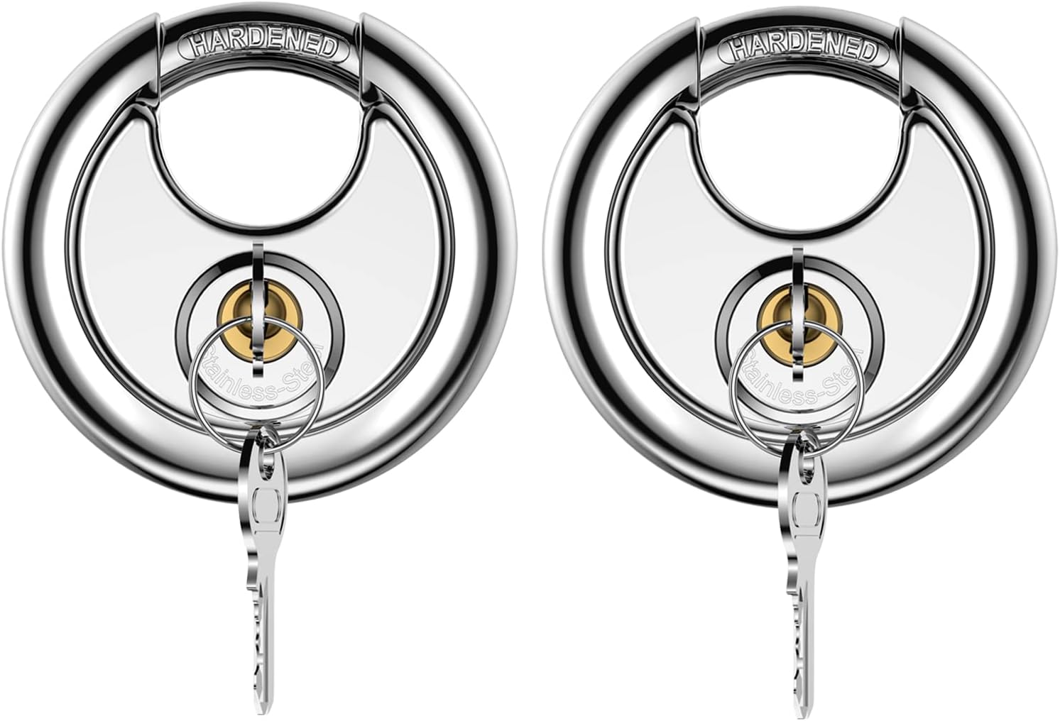 Disc Keyed Padlock, Abuff 2 Pcs Discus Locks Stainless Steel Round ...