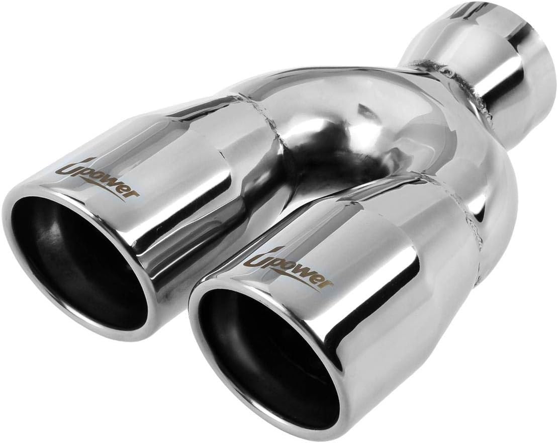 Upower 2.5" to 3" Dual Exhaust Tip 2 1/2 Inch Inlet 3 Inch Outlet 9.5 ...