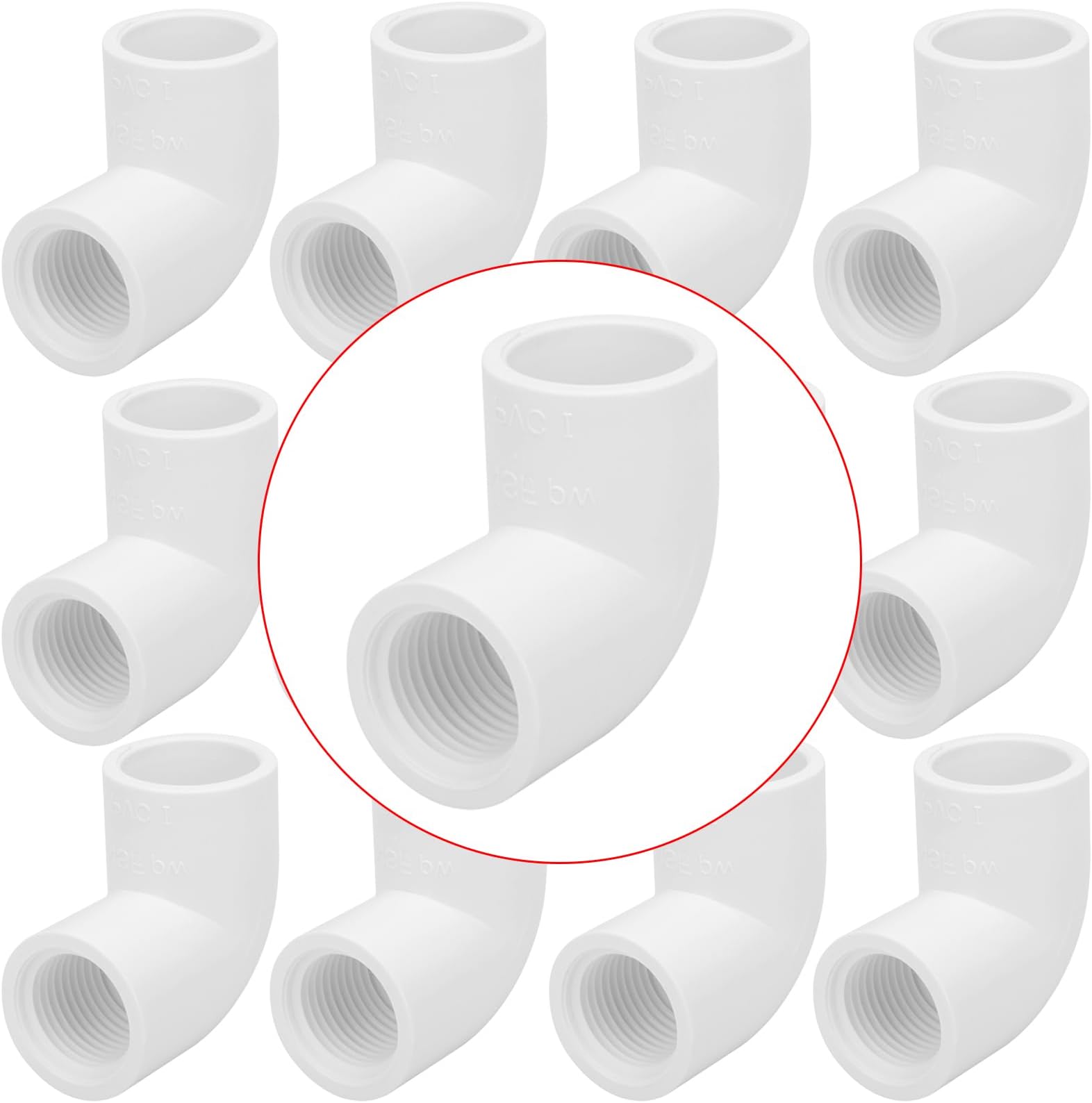 Lswteiz 12Pack 1/2" Female Thread 90 Degree PVC Elbow Pipe Fitting ...