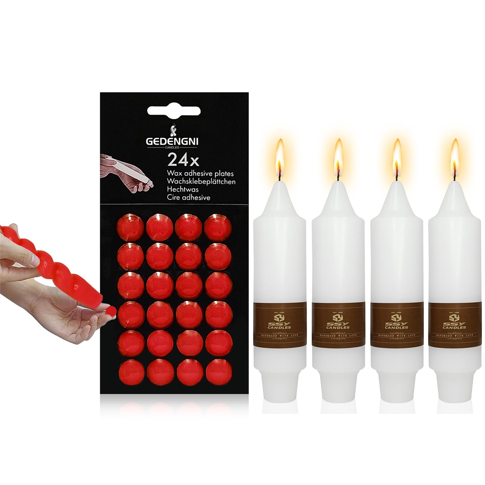 Amazon.com: Gedengni Candlesticks Short Taper Candle with 24pcs Taper ...