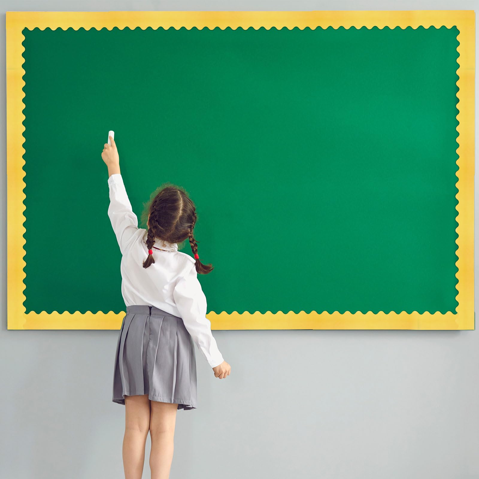 Buy Kisston 131 ft Matt Yellow Scalloped Bulletin Board Border ...