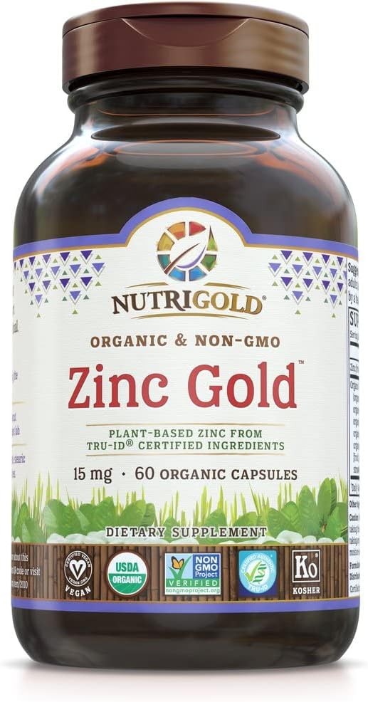 Amazon.com: Organic Zinc Supplement - Zinc Gold 15 mg, 60 Veggie ...