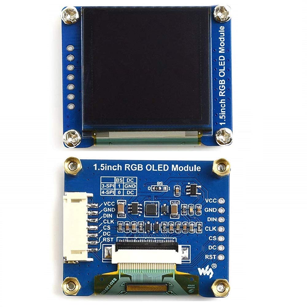 waveshare 1.5inch RGB OLED Display Module, 128x128 Pixels Displaying 65K Colors, Compatible with ...