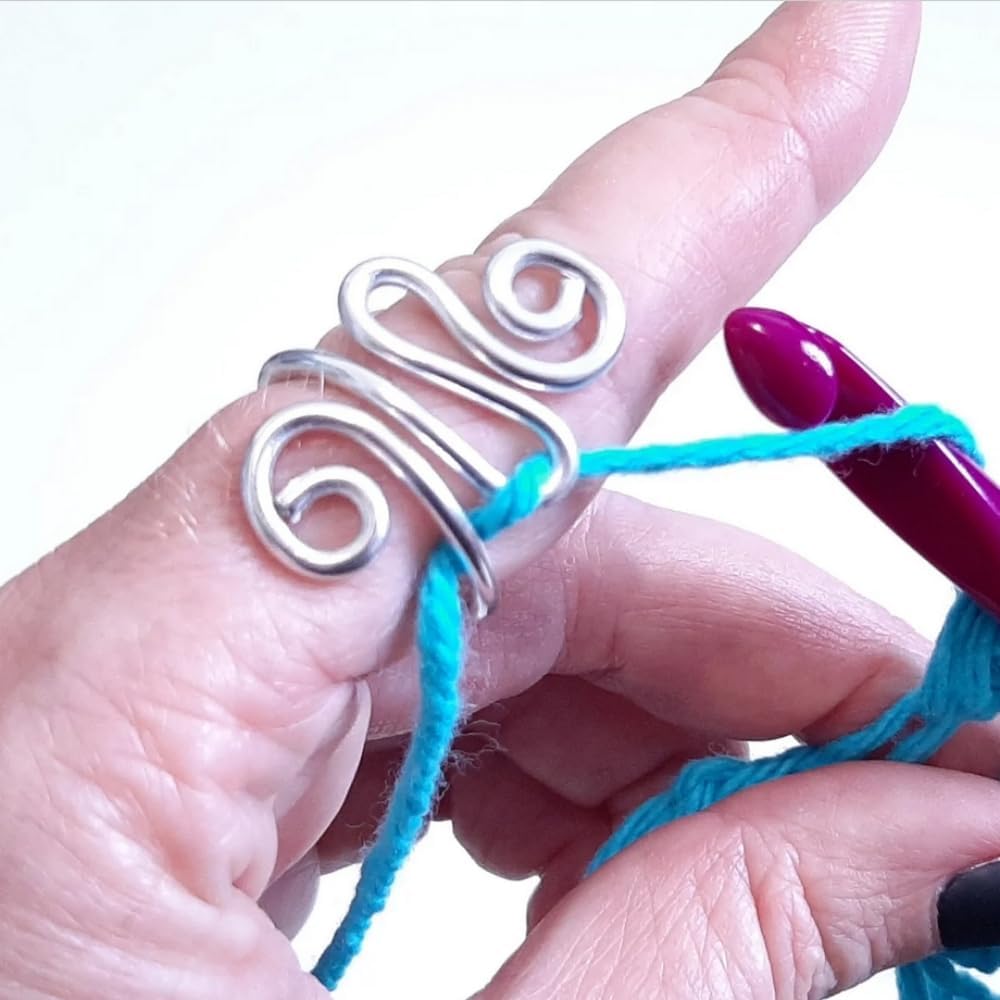 Amazon.com: KINGRIA Handmade Crochet Tension Ring for Finger, Left ...