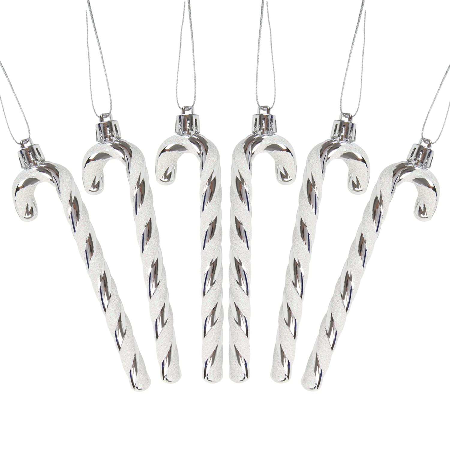 DERAYEE 6 PCS Christmas Glitter Candy Cane Plastic Candy Cane Christmas ...