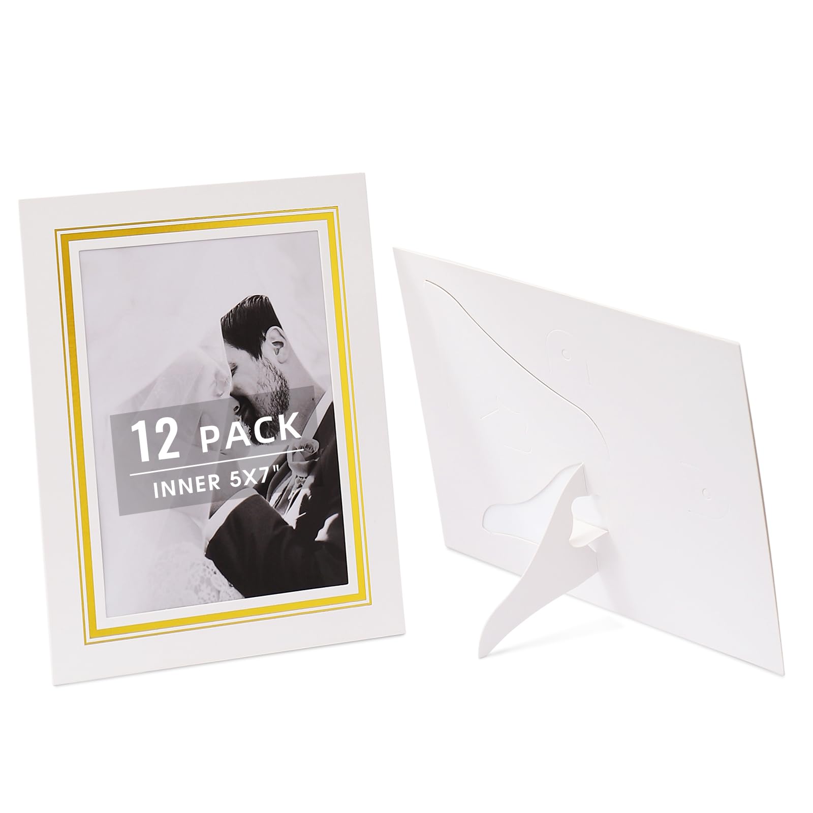 Amazon.com - HOTUO 12 Pack White Paper Picture Frames for 5x7, Acid ...