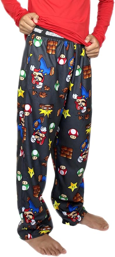 Amazon.com: Nintendo Super Mario Boy's Flannel Pajama Pants (Small / 4 ...