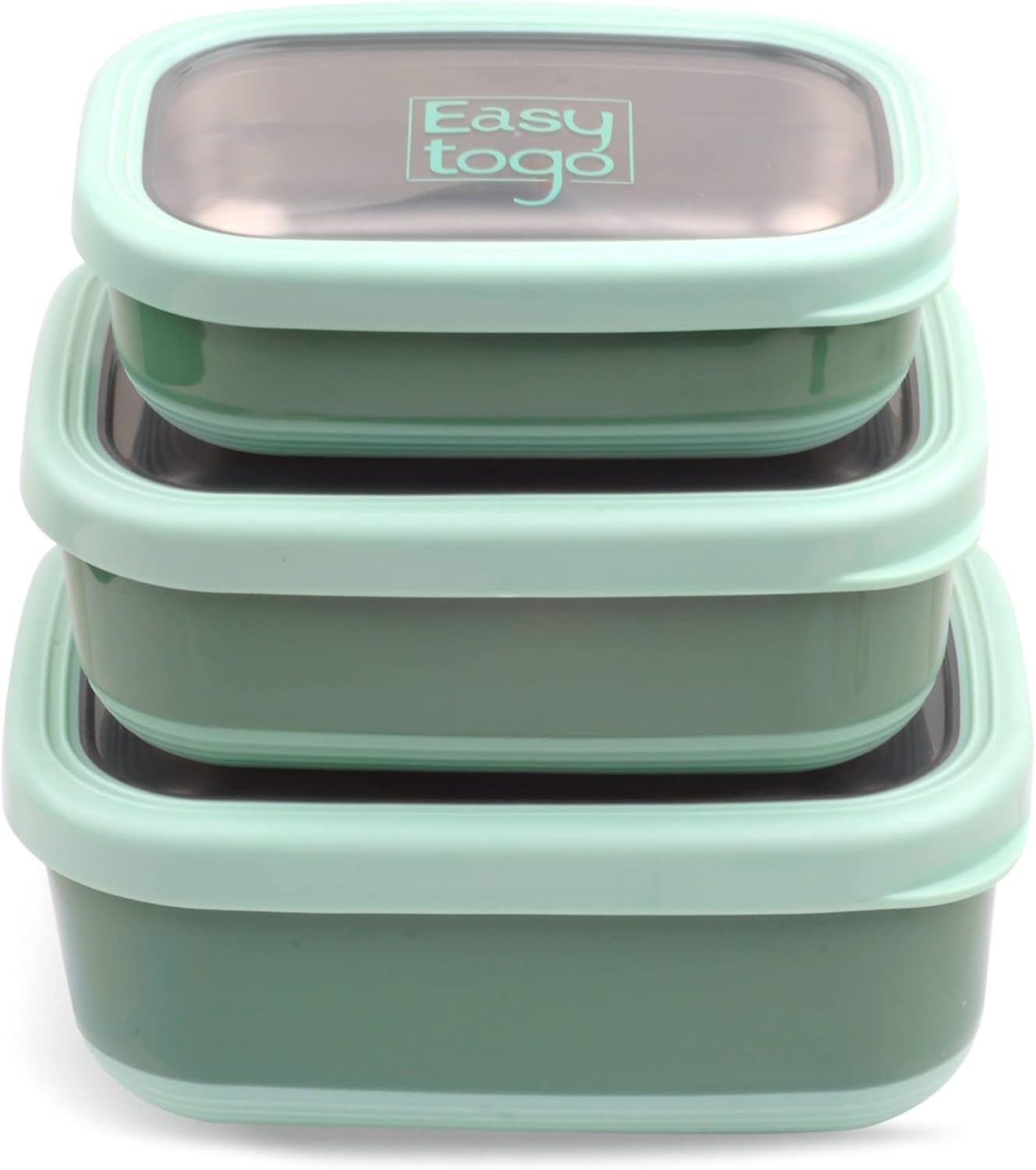 Amazon.com: Easy Togo 3 Pack Stainless Steel Food Containers with Silicon Lid & Non-Slip ...
