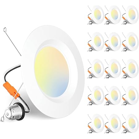 Amico 5/6 inch 5CCT LED Recessed Lighting 12 Pack, Dimmable, IC & Damp ...